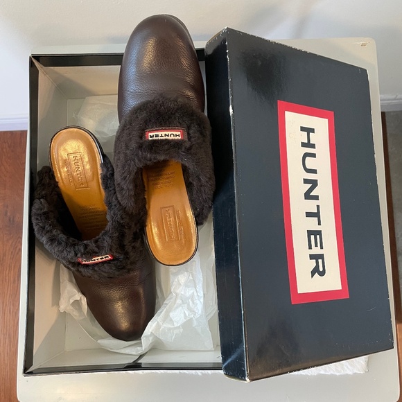 Hunter | Shoes | Hunter Furry High Heel Slide | Poshmark